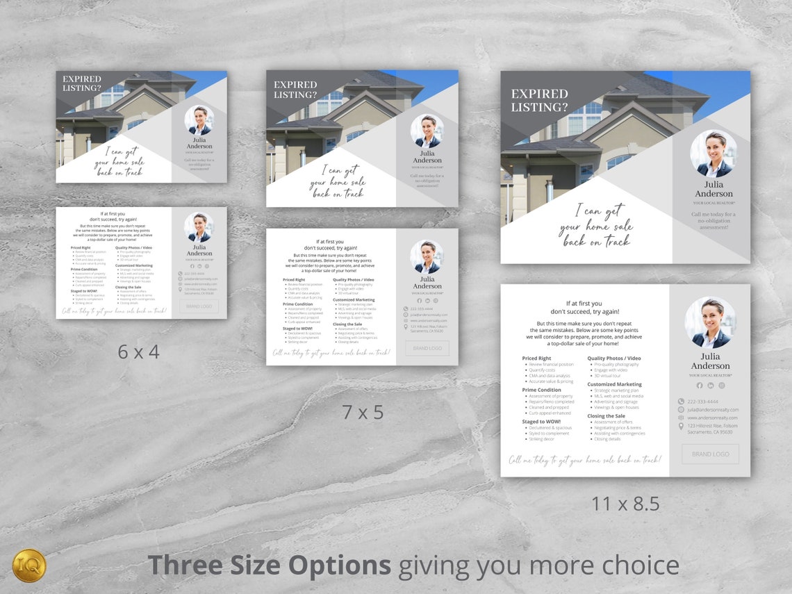 Real Estate Postcard Template Expired Listing Postcard FSBO - Etsy