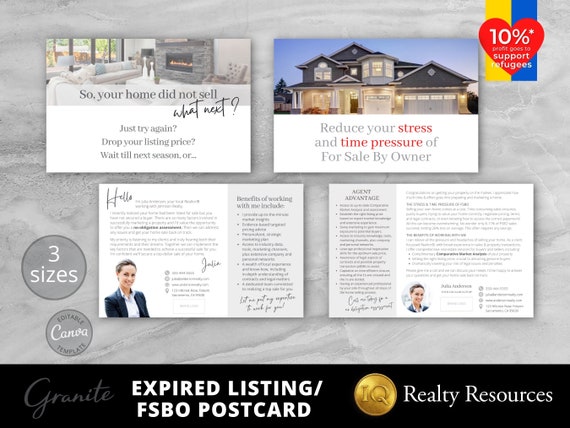 Real Estate Postcard Template Expired Listing Postcard FSBO - Etsy
