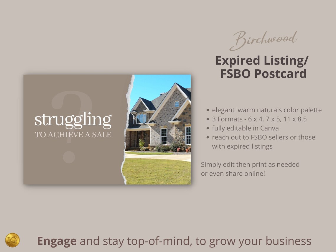 Real Estate Postcard Template, Expired Listing Postcard, FSBO Postcard ...