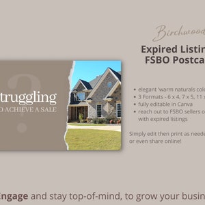 Real Estate Postcard Template, Expired Listing Postcard, FSBO Postcard ...