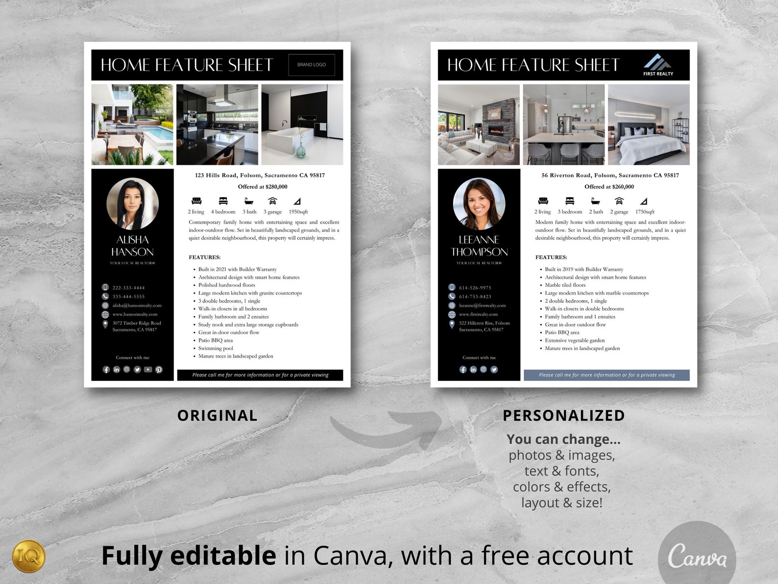 Real Estate Flyer, Home Feature Sheet, for Sale Flyer Template, Real ...
