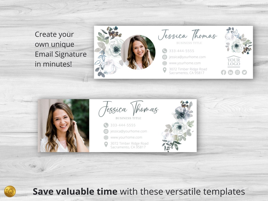 Email Signature Template Bundle Floral Email Marketing - Etsy