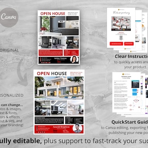 Real Estate Flyer Template BUNDLE, 33 Just Listed, Open House, Agent Intro, FSBO, Expired ...