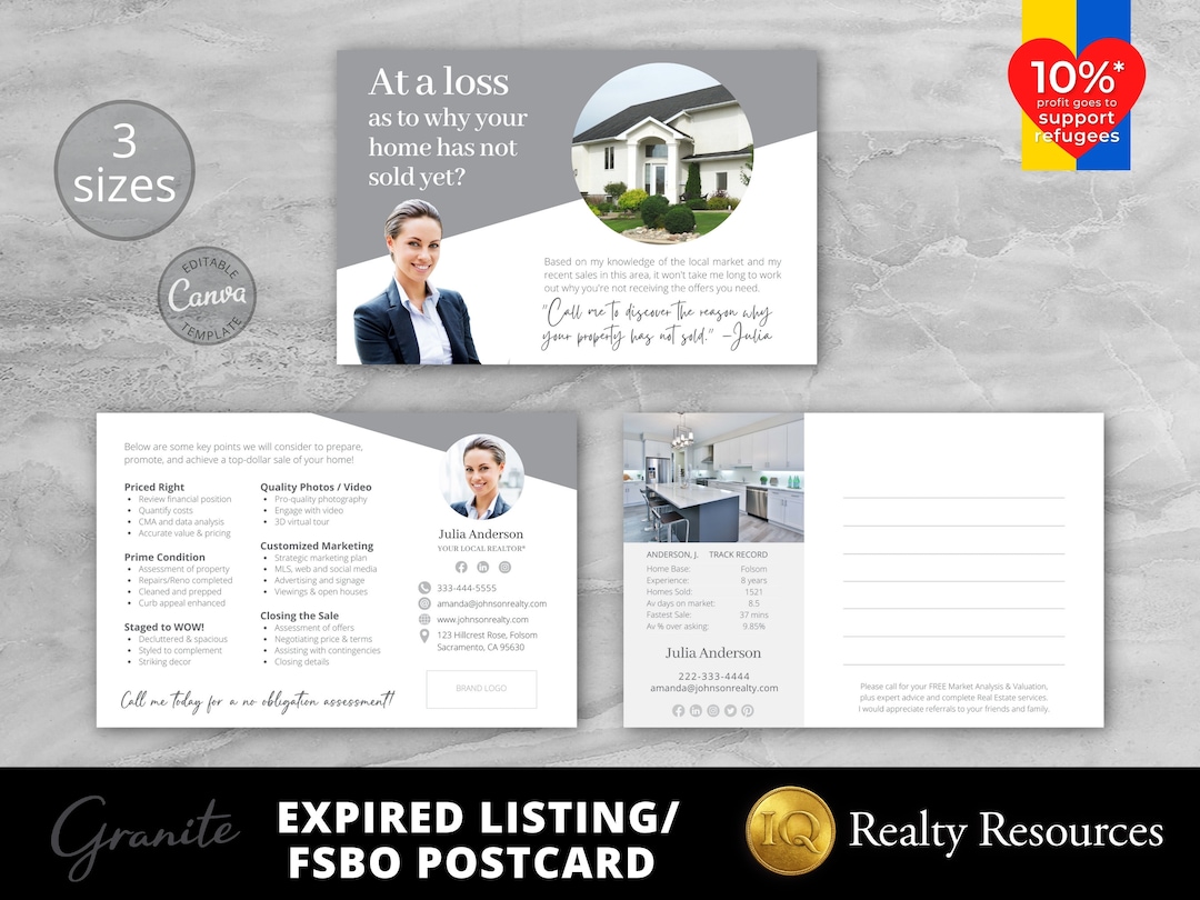 Real Estate Postcard Template, Expired Listing Postcard, FSBO Postcard ...