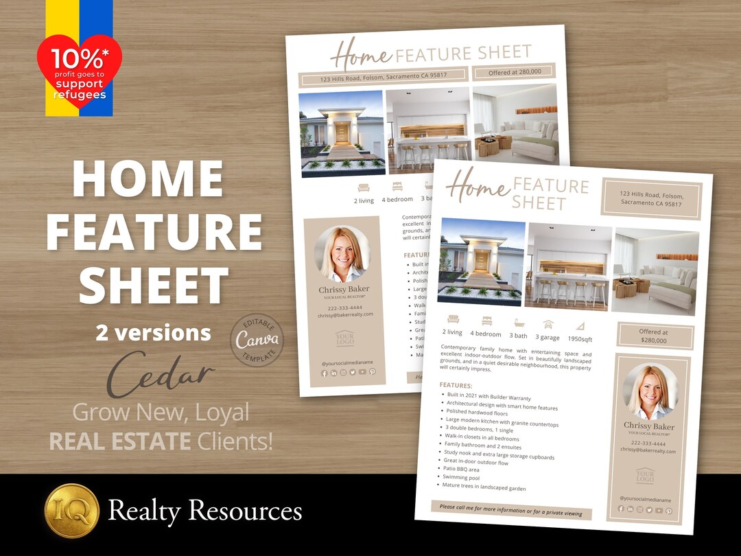 Real Estate Flyer, Home Feature Sheet, for Sale Flyer Template, Real ...