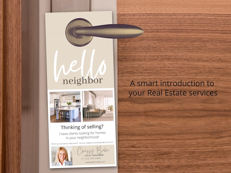 Real Estate Door Hanger Template, Door Hanger Tag, Real Estate ...