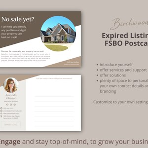 Real Estate Postcard Template, Expired Listing Postcard, FSBO Postcard ...