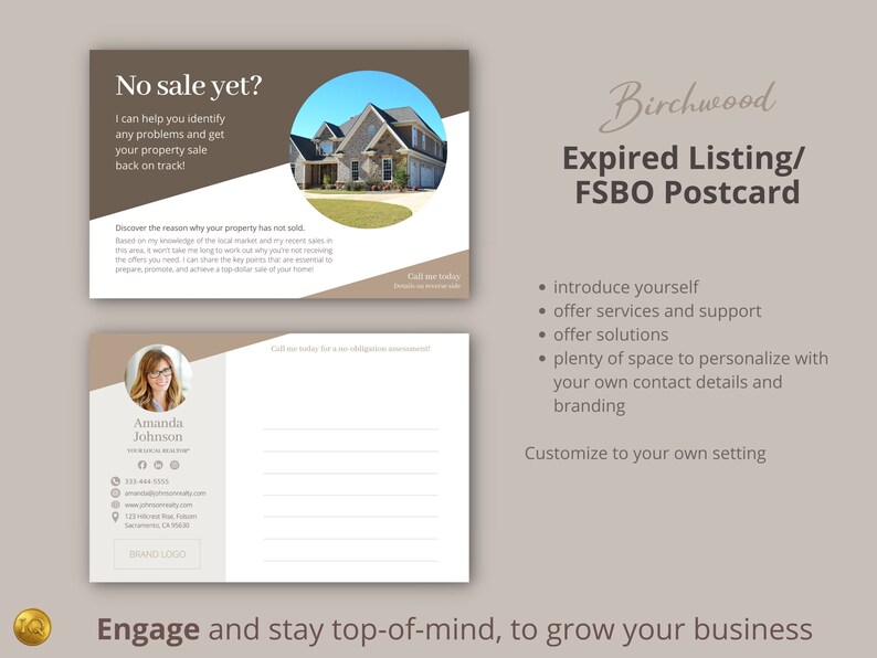 Real Estate Postcard Template, Expired Listing Postcard, FSBO Postcard ...