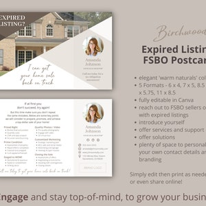 Real Estate Postcard Template, Expired Listing Postcard BUNDLE, FSBO ...