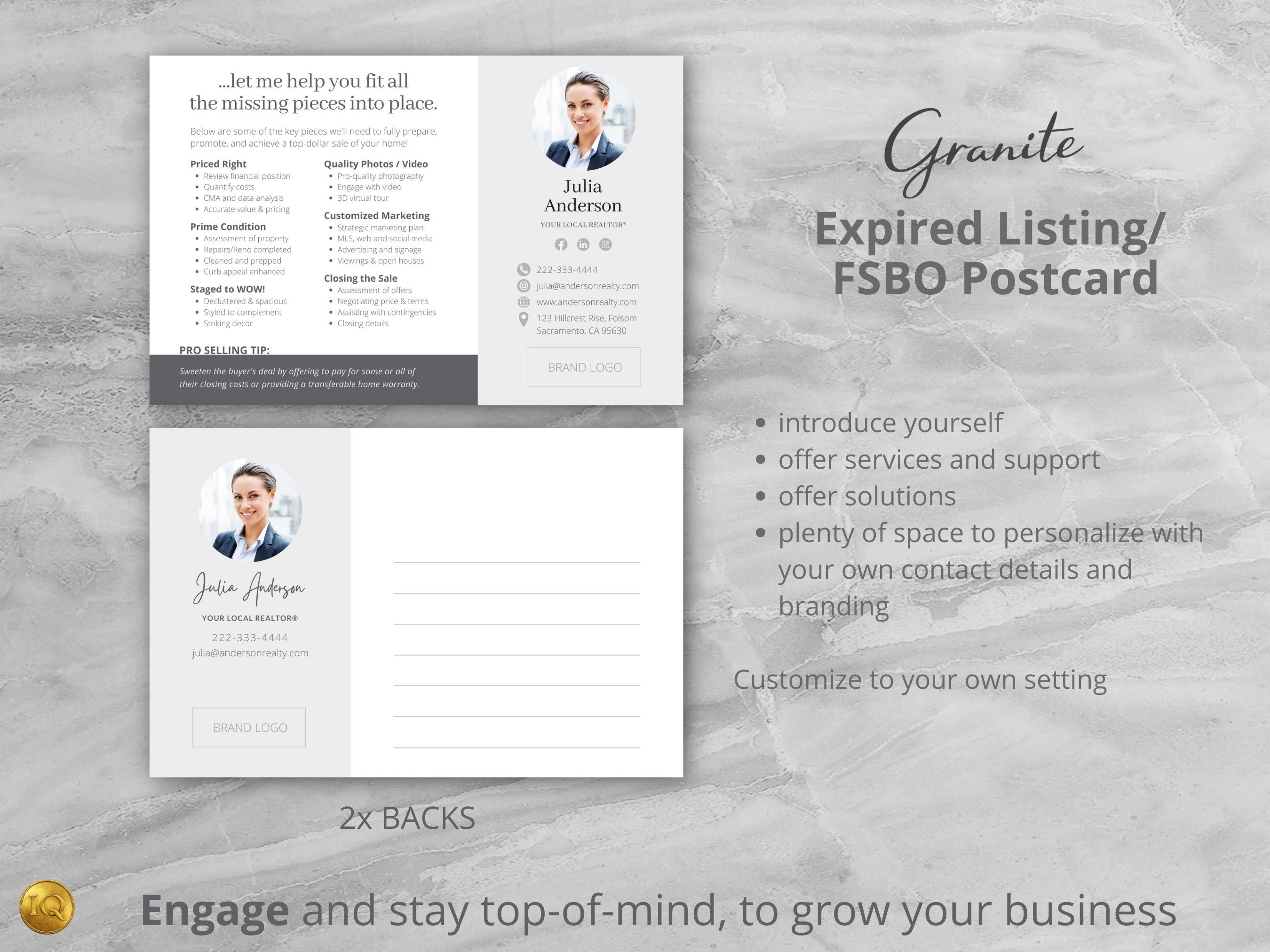 Real Estate Postcard Template, Expired Listing Postcard, FSBO Postcard ...