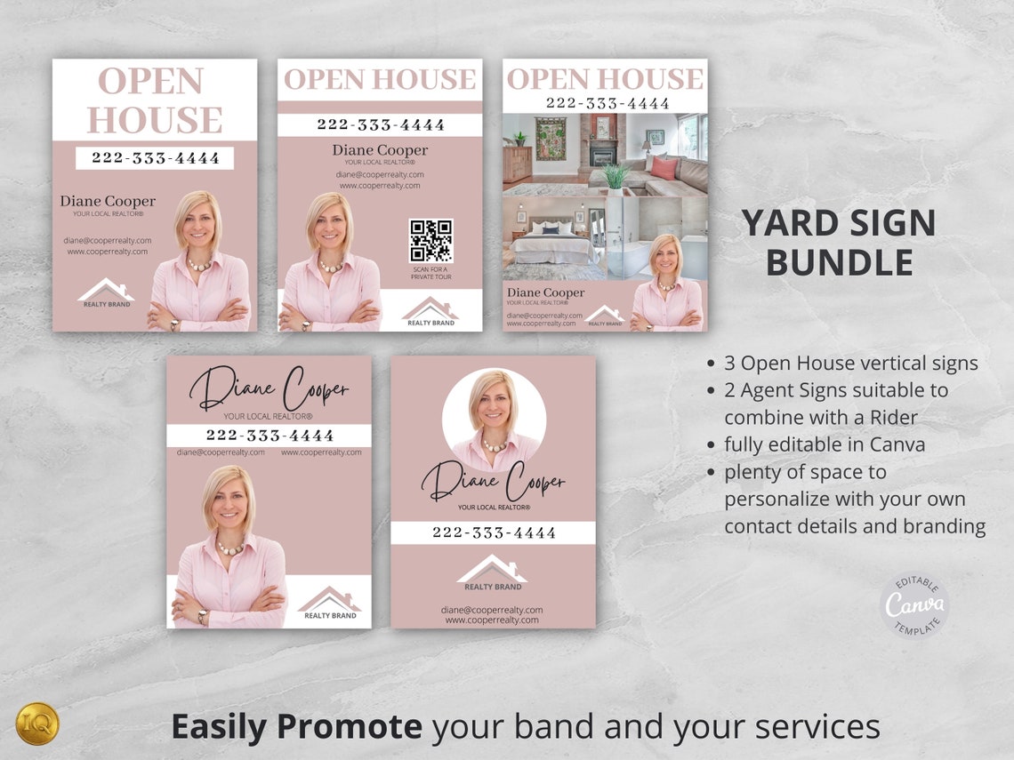 Real Estate Yard Sign Bundle Real Estate Signs Realtor - Etsy