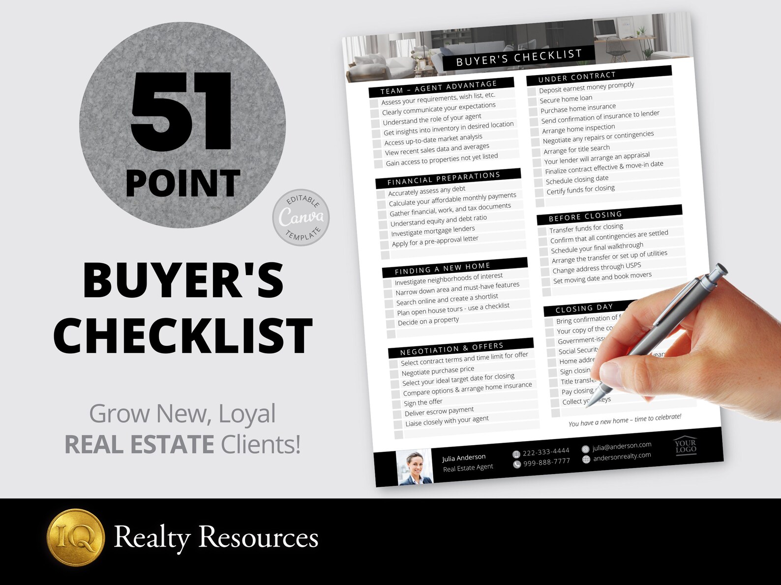 Real Estate Buyers Checklist for Home Sellers, Real Estate Marketing ...