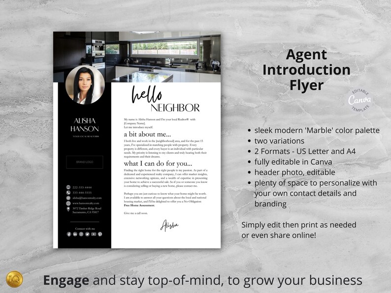 Real Estate Flyer Template Realtor Introduction Flyer - Etsy