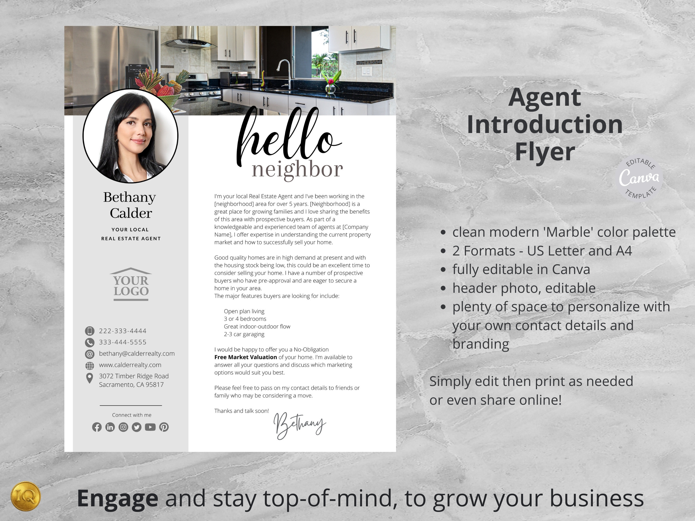 Real Estate Flyer Template, Agent Introduction Flyer, Flyer Design ...