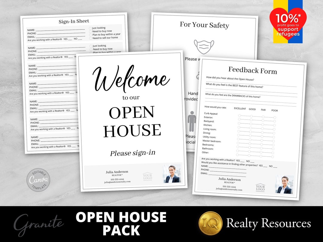 Open House Pack, Open House Sign in Sheet, Feedback Form, Open House ...