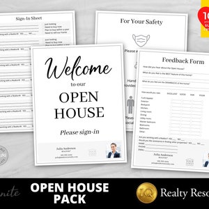 Open House Pack, Open House Sign in Sheet, Feedback Form, Open House ...