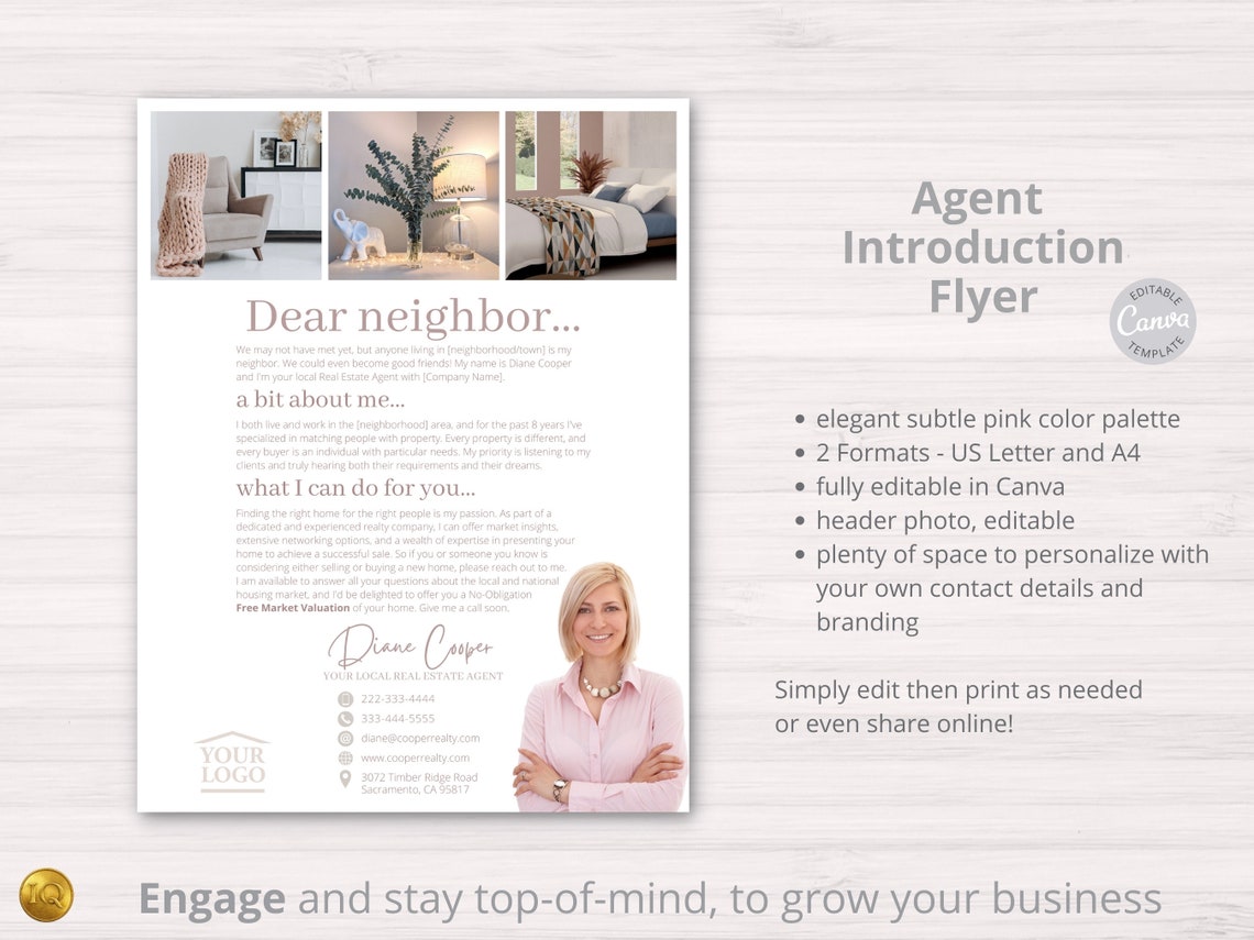 Real Estate Flyer Template, Agent Introduction, Agent Marketing ...