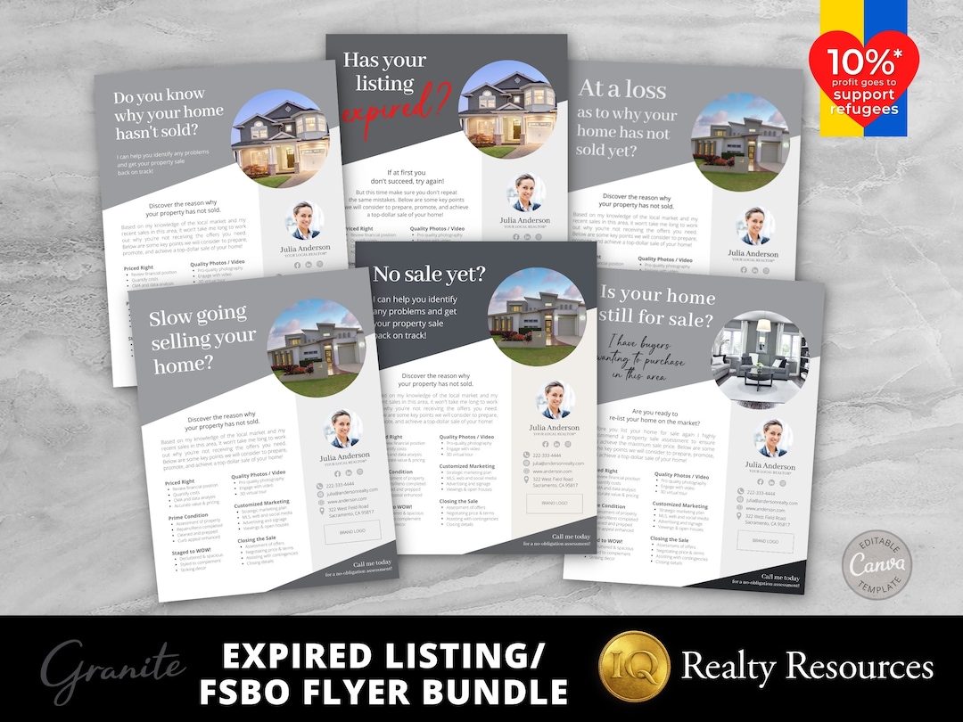 Real Estate Flyer Template BUNDLE, Expired Listing Flyer, FSBO Flyer ...