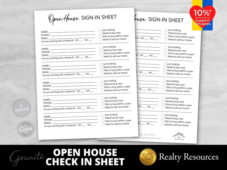 Open House Sign in Sheet, Open House Flyer, Real Estate Flyer, Realtor ...