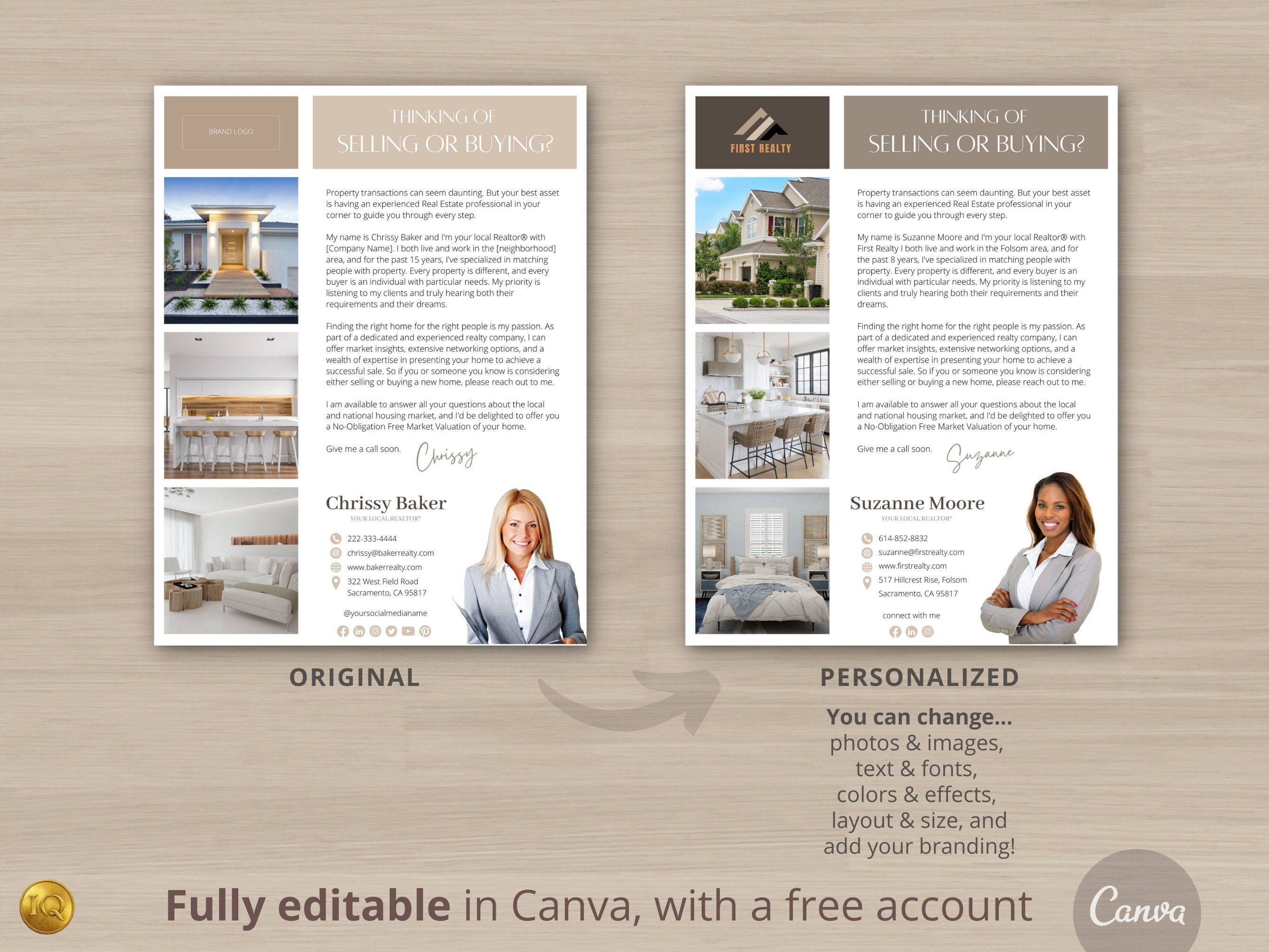 Real Estate Flyer Template, Buying or Selling, Realtor Introduction ...