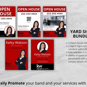 Real Estate Yard Sign Bundle, Keller Williams Real Estate Signs, for ...