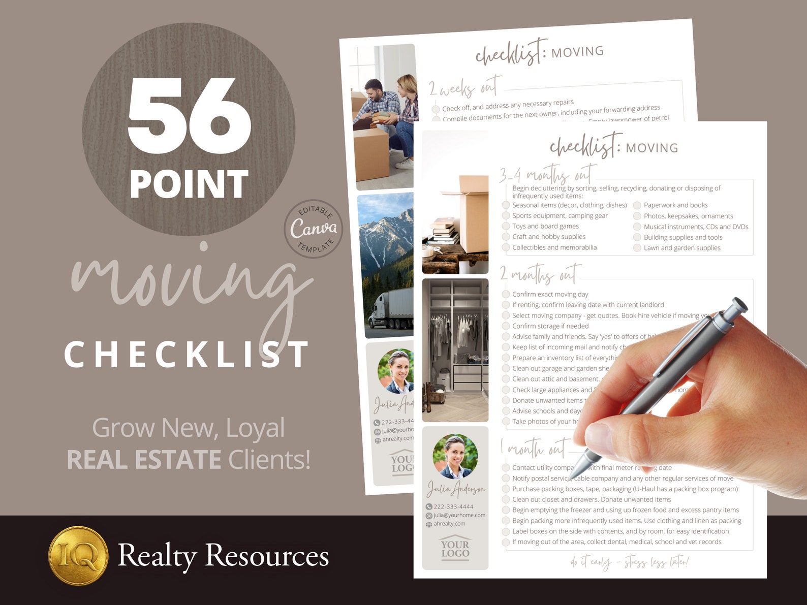 Real Estate Moving Checklist for Home Sellers and Buyers, Real Estate ...
