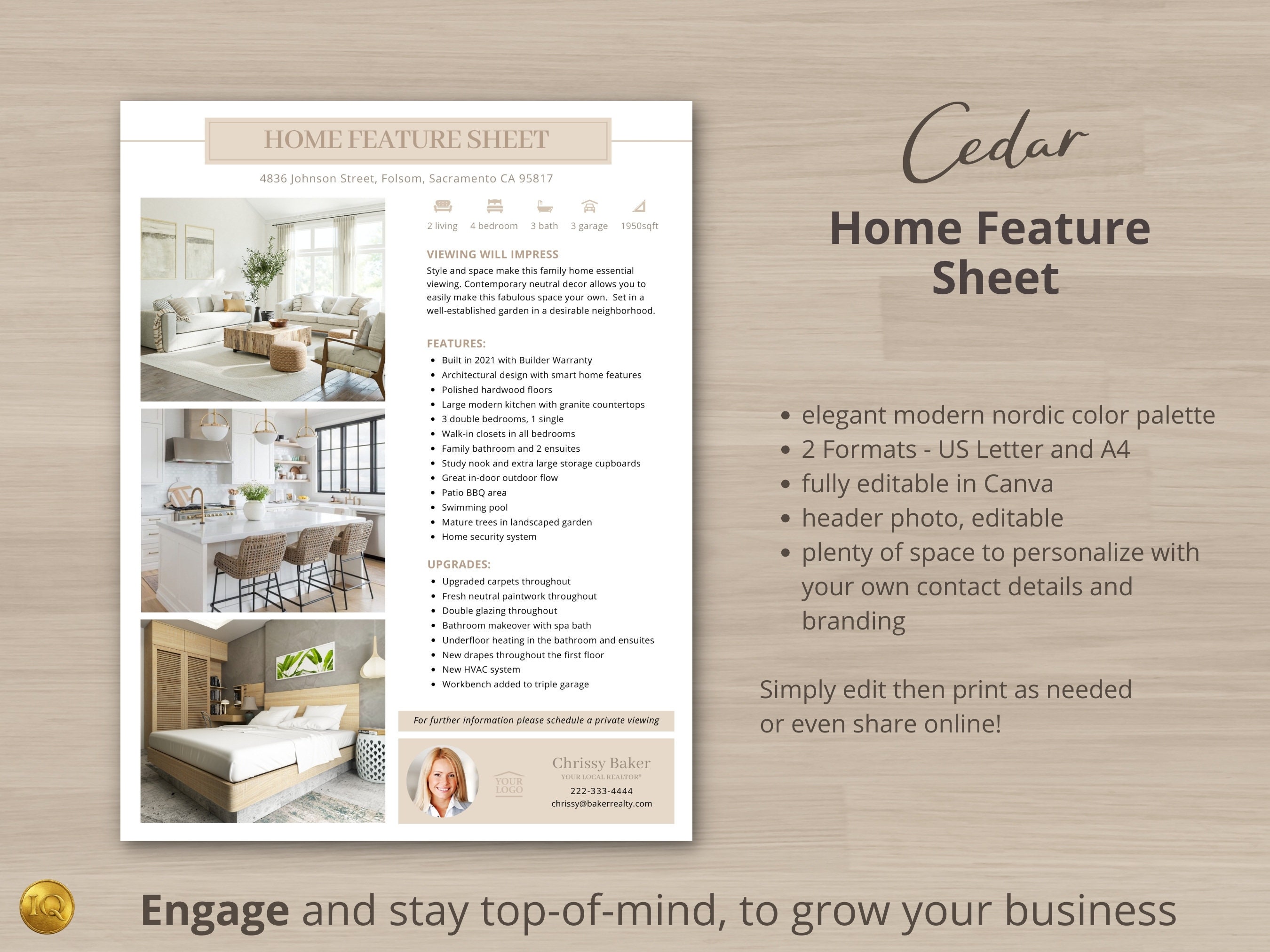Real Estate Flyer Home Feature Sheet for Sale Flyer - Etsy