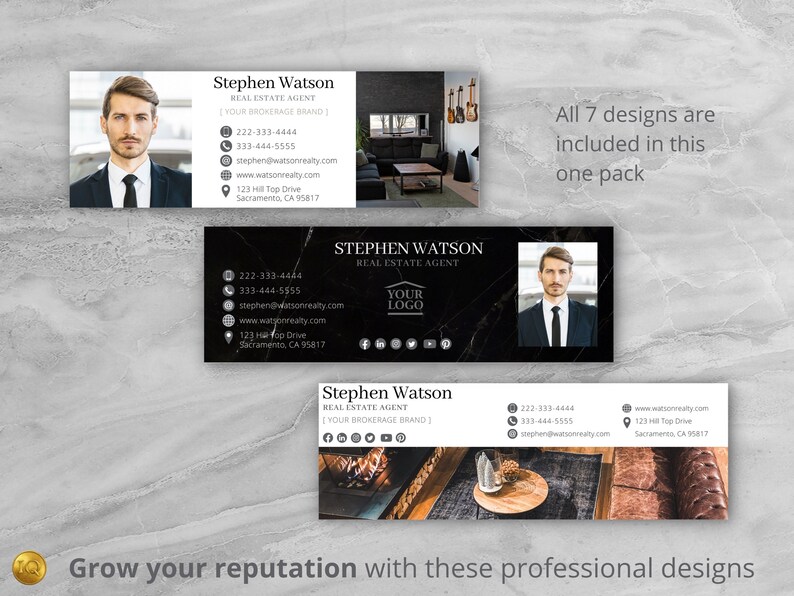 Email Signature Template Bundle 7 Email Templates Real - Etsy