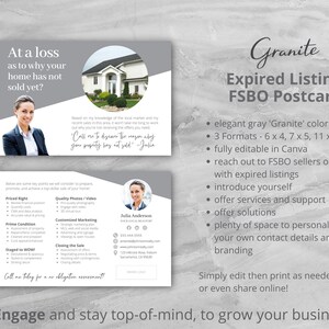 Real Estate Postcard Template, Expired Listing Postcard BUNDLE, FSBO ...