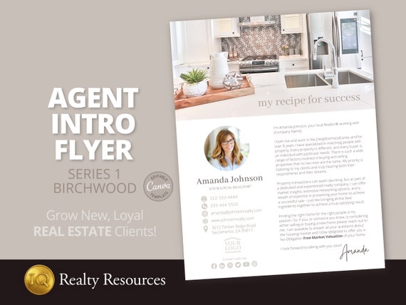 Flyer Template Realtor Introduction Real Estate Flyer | Etsy
