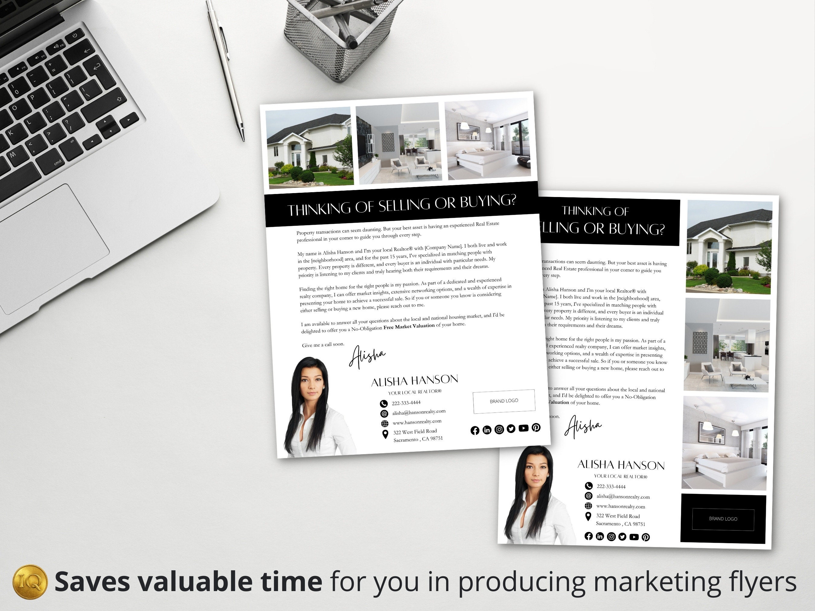 Real Estate Flyer Template, Buying or Selling, Realtor Introduction ...