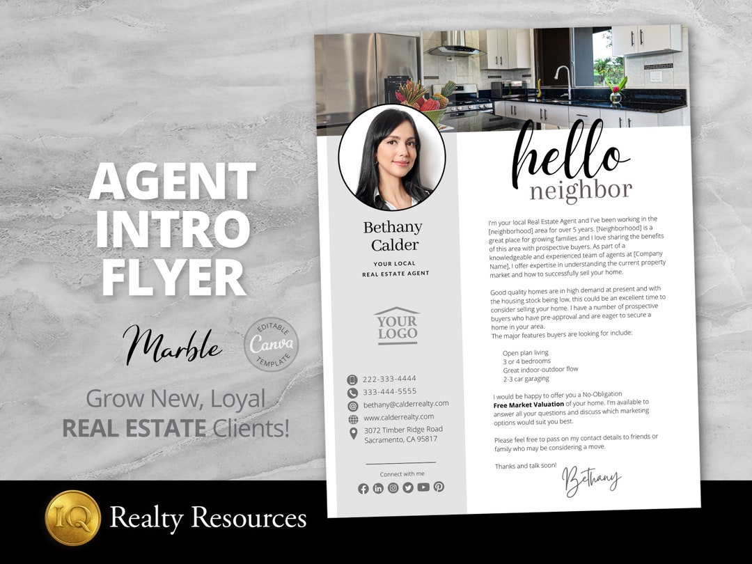 Real Estate Flyer Template, Agent Introduction Flyer, Flyer Design ...