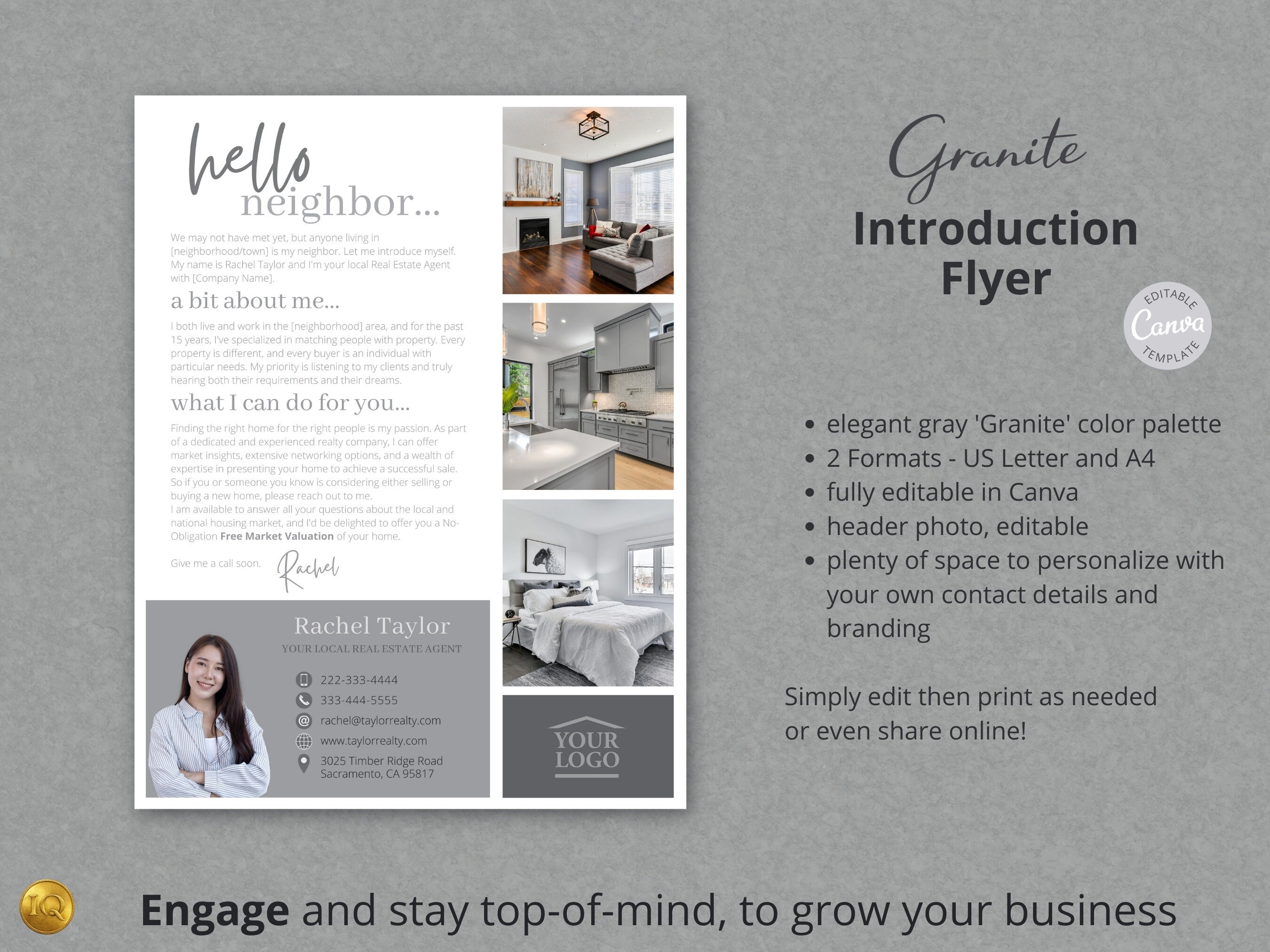 Flyer Template Real Estate Flyer Realtor Introduction Real | Etsy