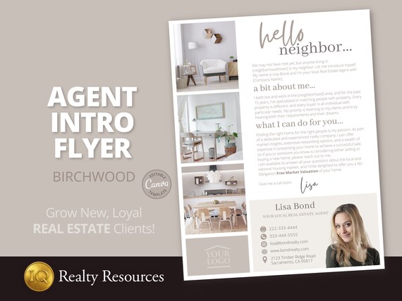 Real Estate Flyer Template Realtor Introduction Hello - Etsy