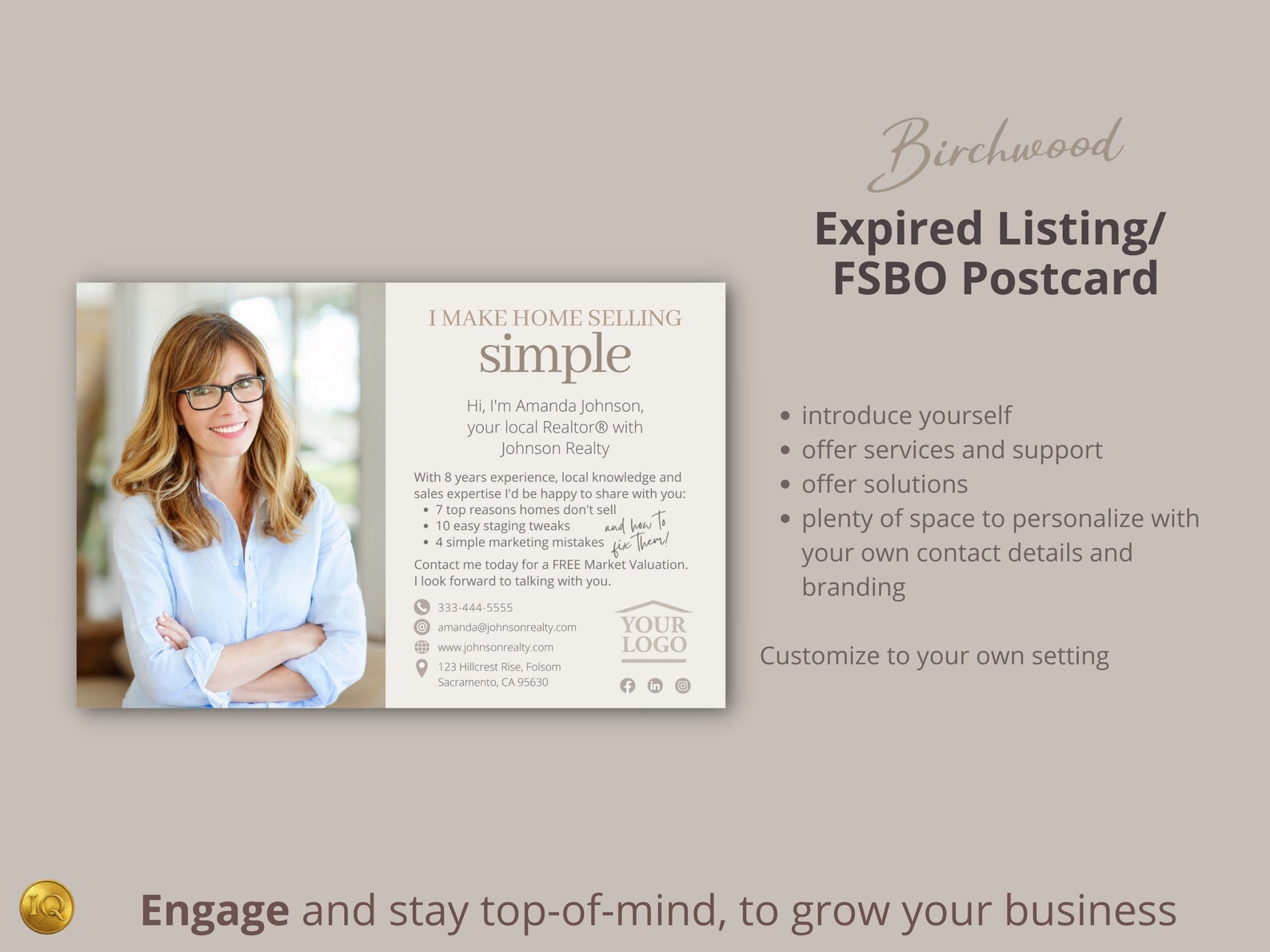 Real Estate Postcard Template, Expired Listing Postcard, FSBO Postcard ...
