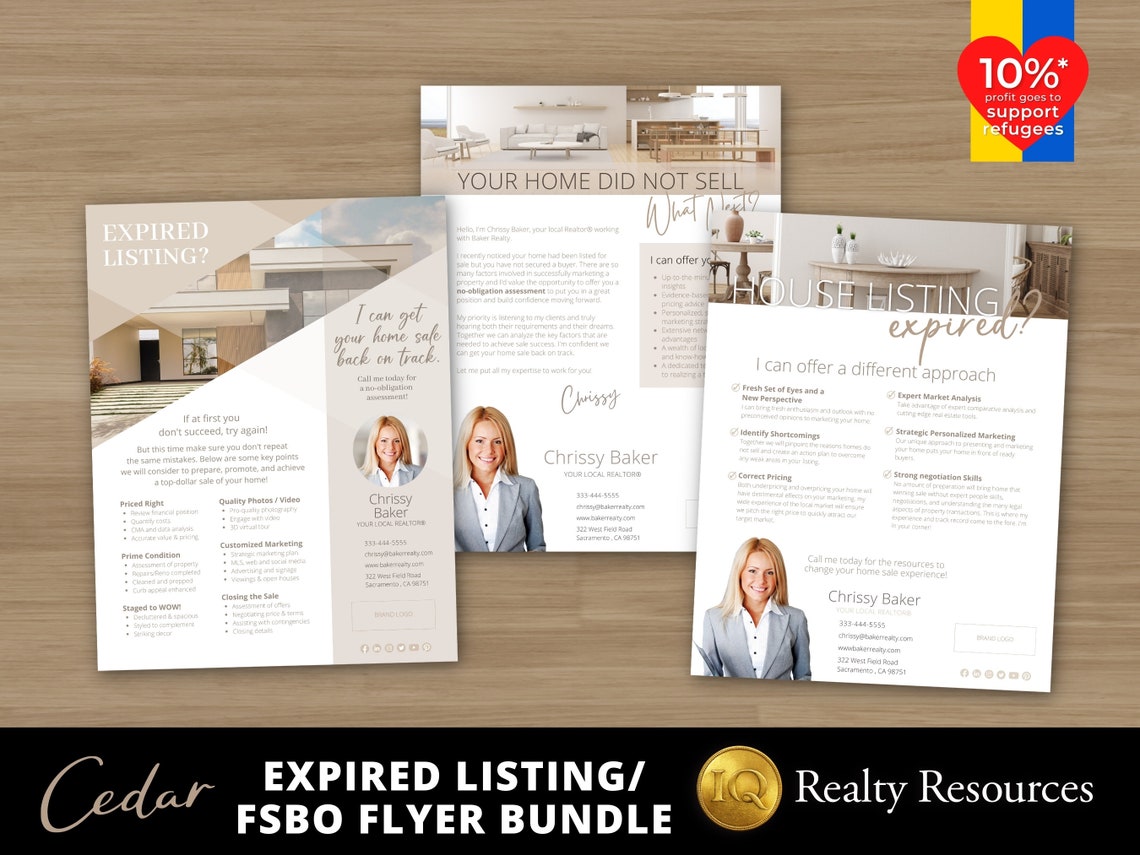 Real Estate Flyer Template BUNDLE Expired Listing Flyer FSBO - Etsy
