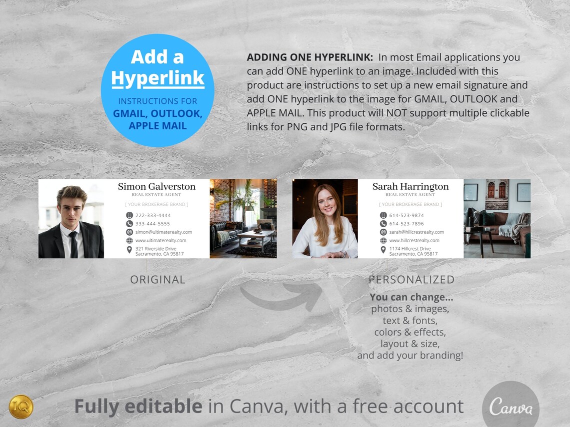 Email Signature Template Bundle 7 Signature Templates Real - Etsy