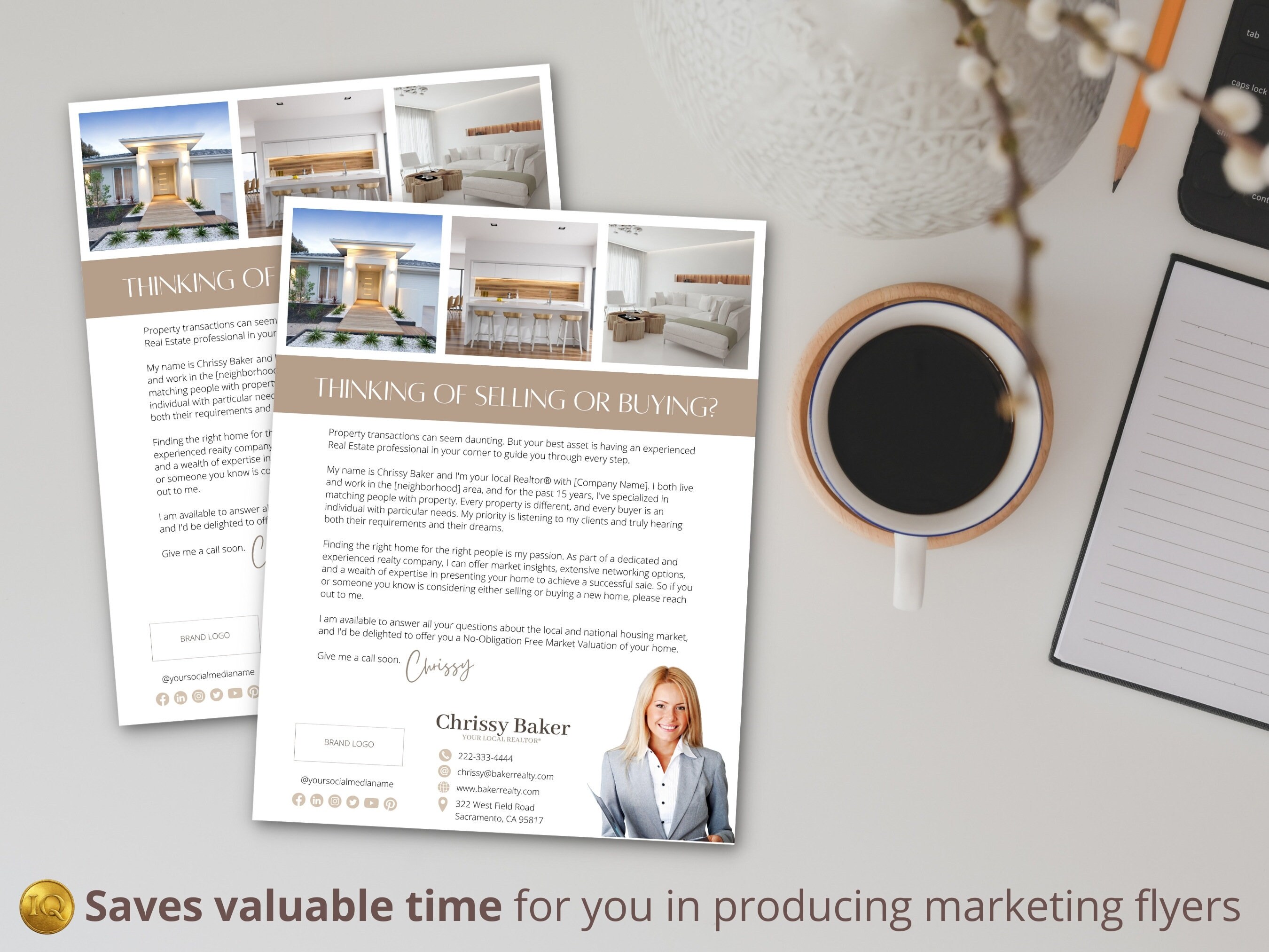 Real Estate Flyer Template, Buying or Selling, Realtor Introduction ...