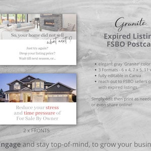 Real Estate Postcard Template, Expired Listing Postcard, FSBO Postcard ...