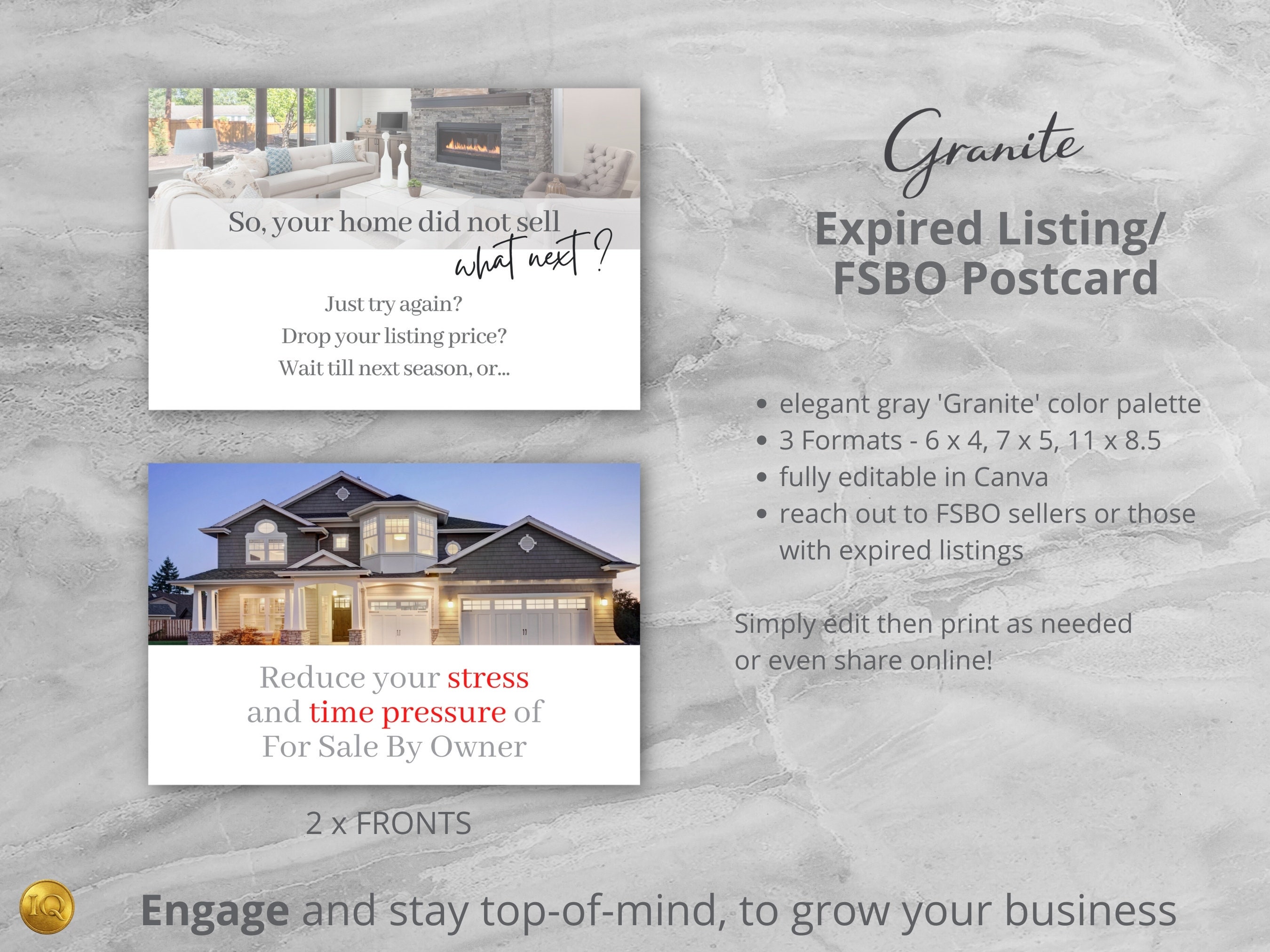 Real Estate Postcard Template, Expired Listing Postcard, FSBO Postcard ...