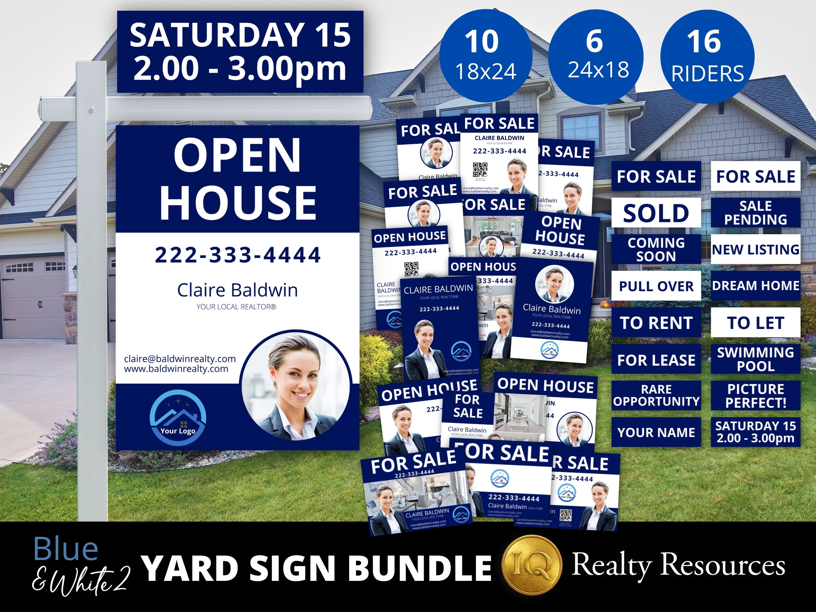 Real Estate Yard Sign Bundle, Real Estate Signs, for Sale Yard Sign ...