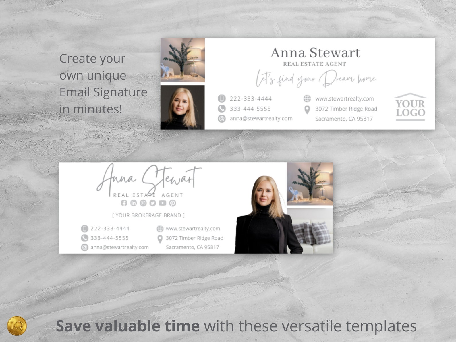 Email Signature Template Bundle, 7 Signature Templates, Real Estate ...
