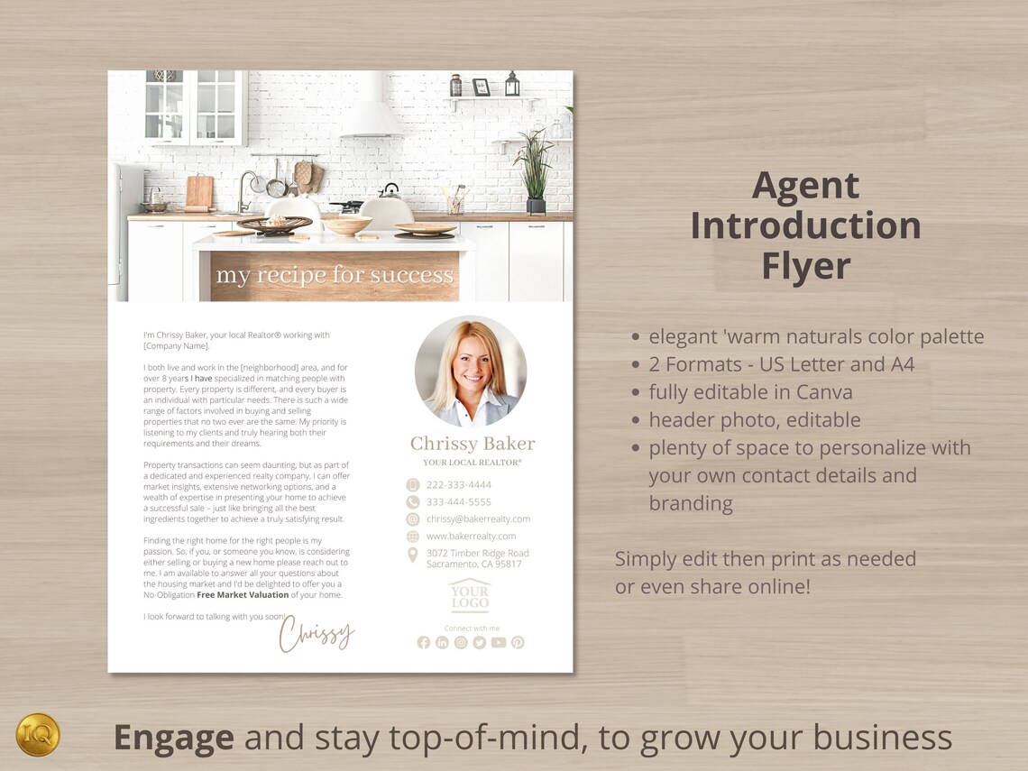 Flyer Template Real Estate Flyer Realtor Introduction - Etsy