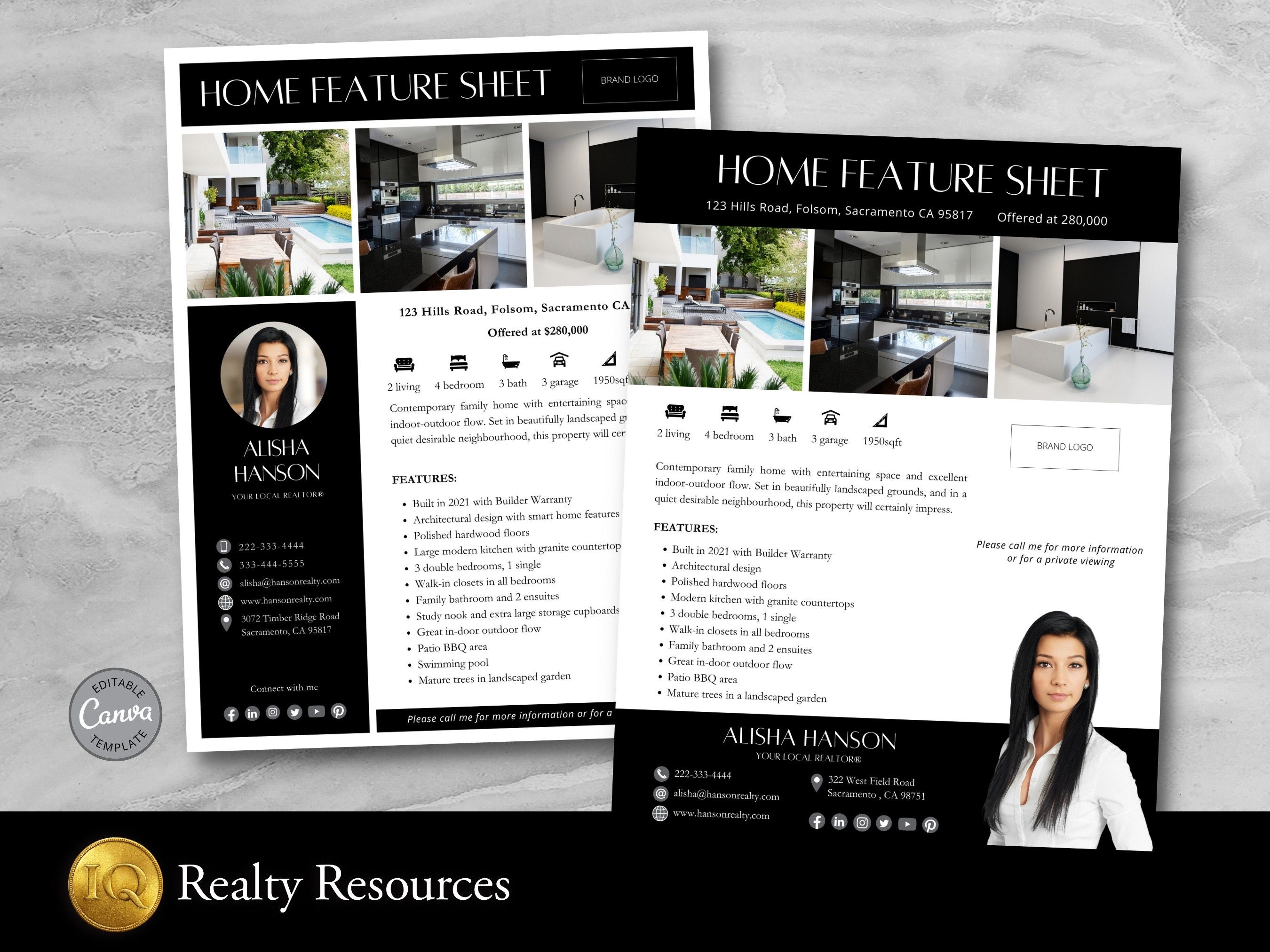 Real Estate Flyer, Home Feature Sheet, for Sale Flyer Template, Real ...