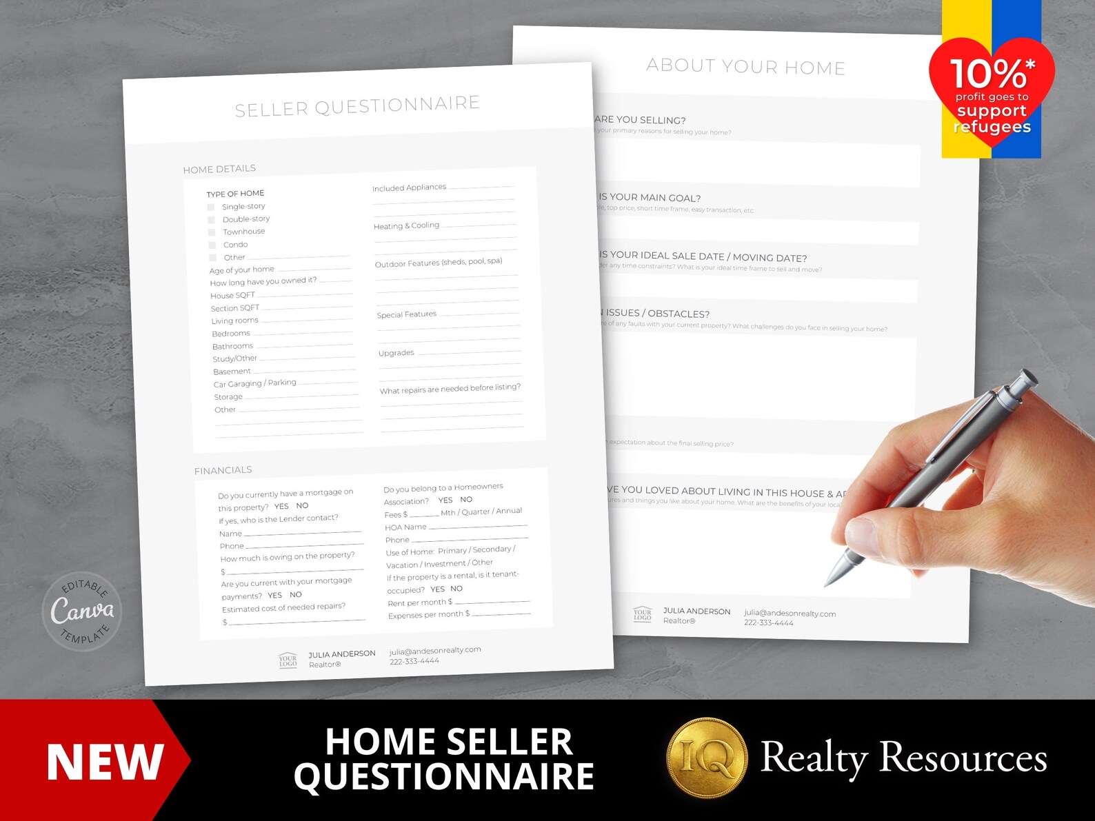 Real Estate Seller Questionnaire Flyer Template, 2 Page Seller Survey ...