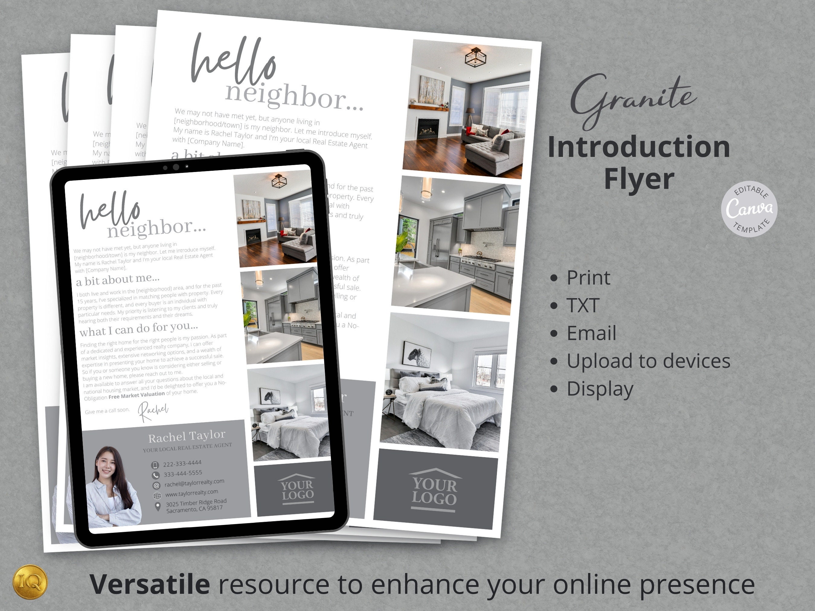 Flyer Template Real Estate Flyer Realtor Introduction Real | Etsy