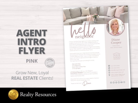 Flyer Template Real Estate Flyer Realtor Introduction | Etsy