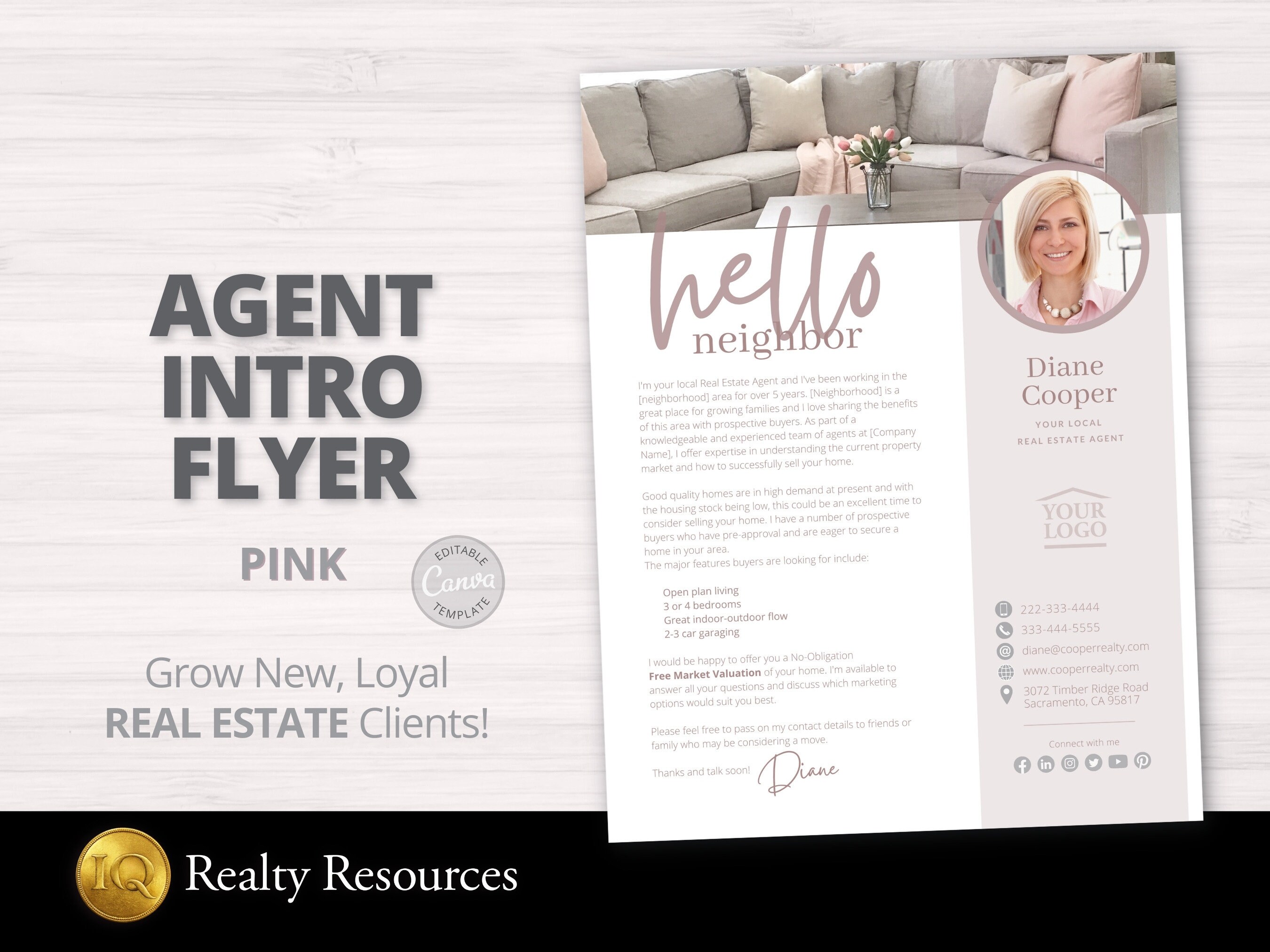Flyer Template, Real Estate Flyer , Realtor Introduction, Hello ...
