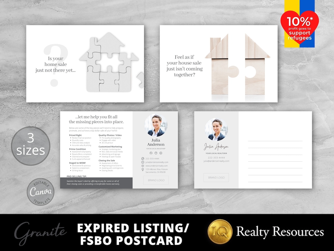 Real Estate Postcard Template, Expired Listing Postcard, FSBO Postcard ...