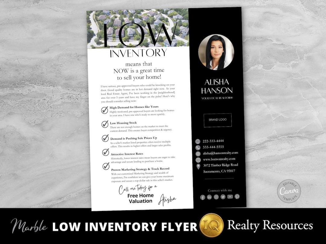 Real Estate Flyer Template, Low Inventory, Real Estate Marketing ...